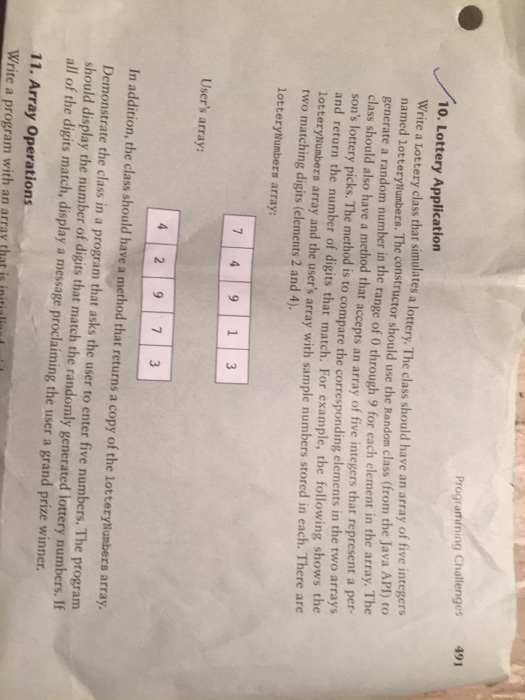 Solved Write a Lottery class that simulates a lottery. The | Chegg.com