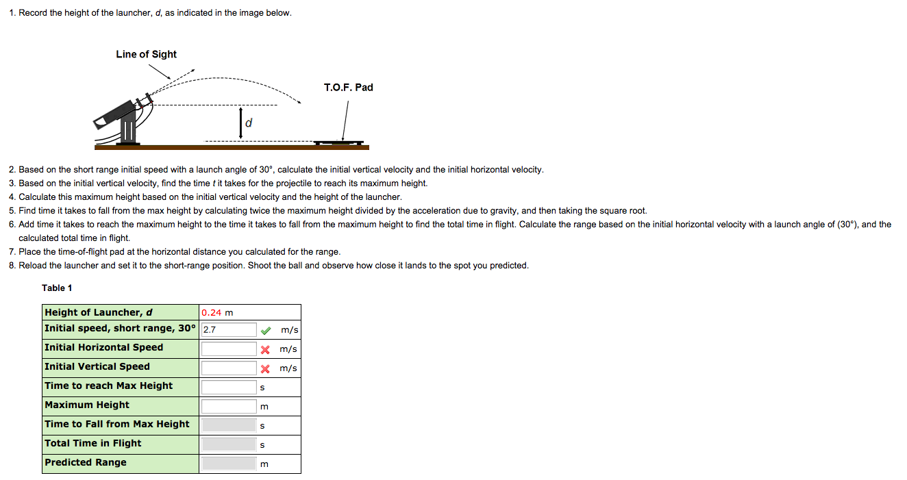 Based on the short range initial speed with a launch | Chegg.com