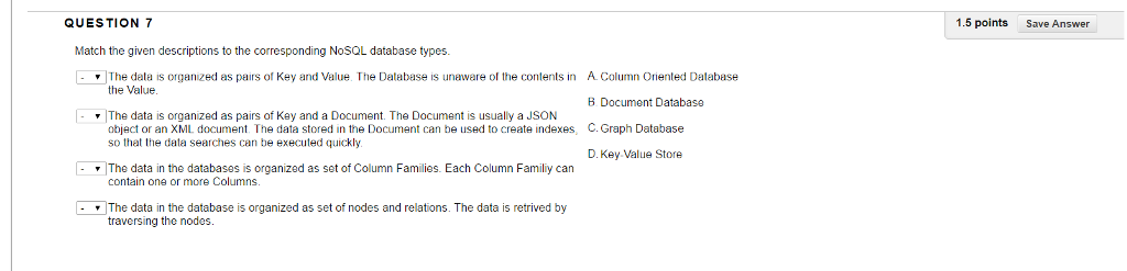 Solved Match the given descriptions to the corresponding | Chegg.com