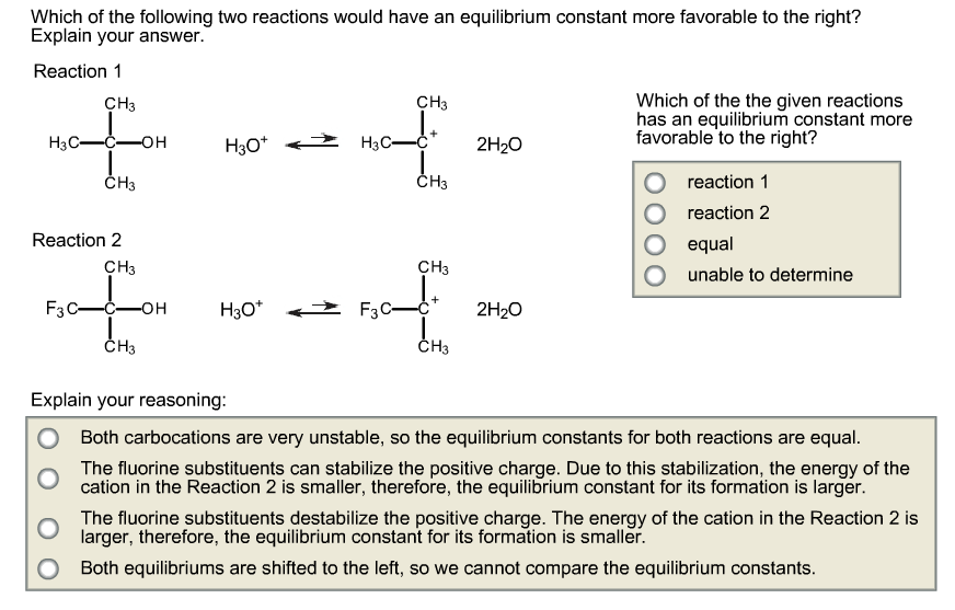 Solved Which of the following two reactions would have an | Chegg.com