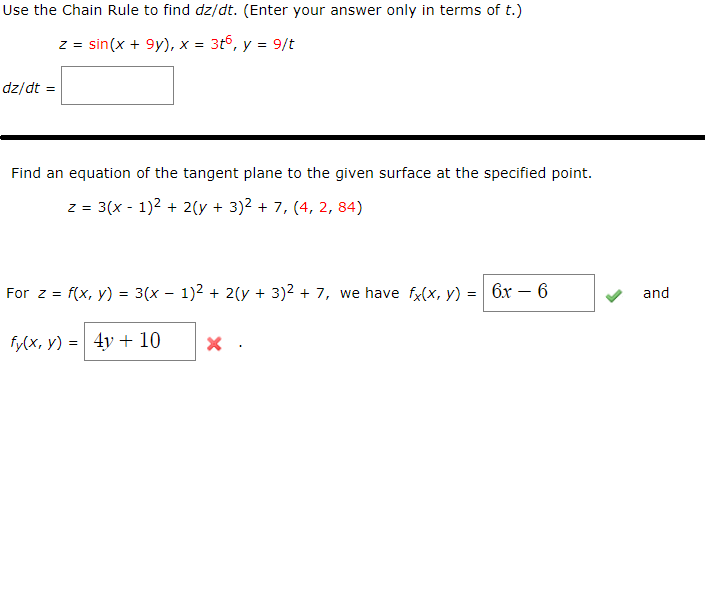 Solved Use the Chain Rule to find dz/dt. (Enter your answer | Chegg.com