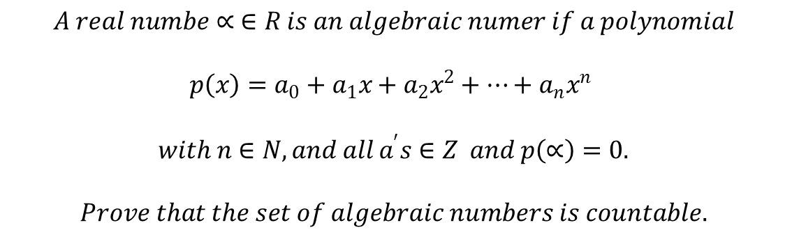 real numbe alpha in R is an algebraic number if a | Chegg.com