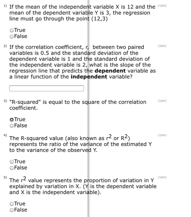 Solved If the mean of the independent variable X is 12 and | Chegg.com
