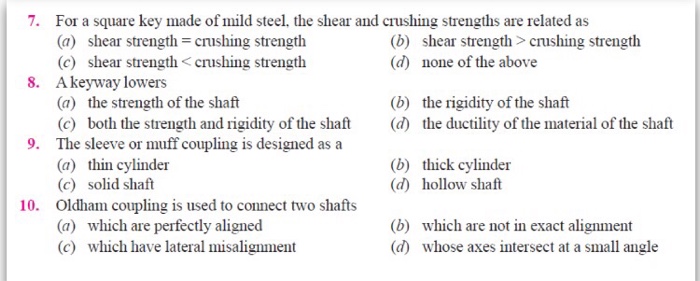 Solved For a square key made of mild steel, the shear and | Chegg.com