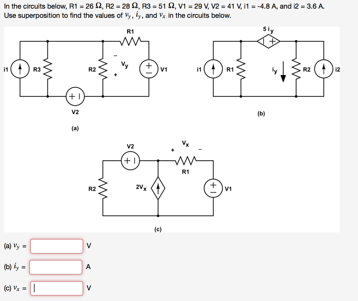 Solved In the circuit below, R1 = 26 ohm, R2 = 28 ohm, R3 = | Chegg.com