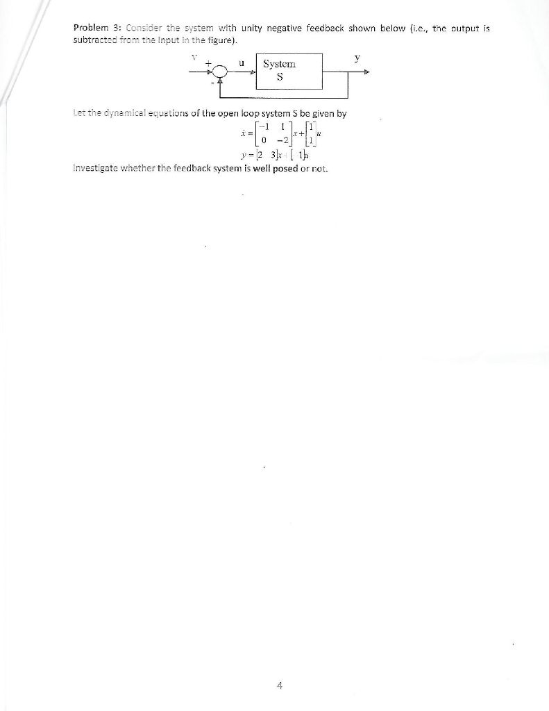 Solved Consider the system with unity negative feedback | Chegg.com