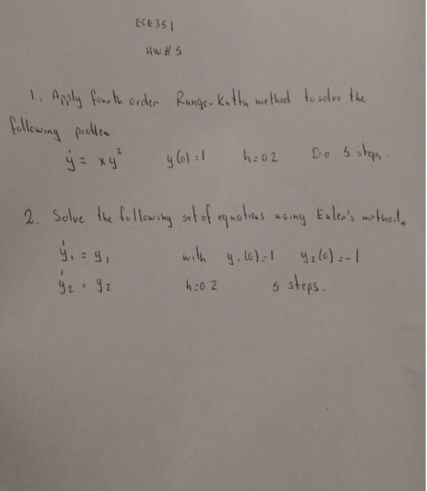 Solved Apply Fourth Order Runge Kutta Method To Solve The 