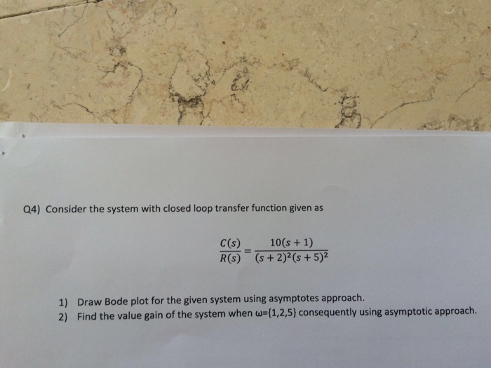 Solved Consider the system with Closed loop transfer | Chegg.com