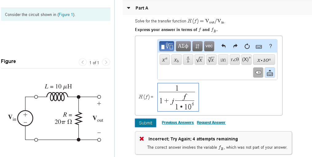 Solved How do i express the answer in terms of f and fb | Chegg.com