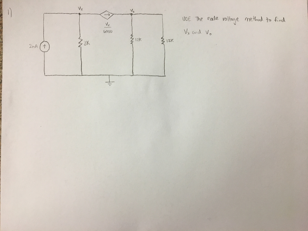 Solved Vx Vo USE The node voltage method to find 6000 12k | Chegg.com