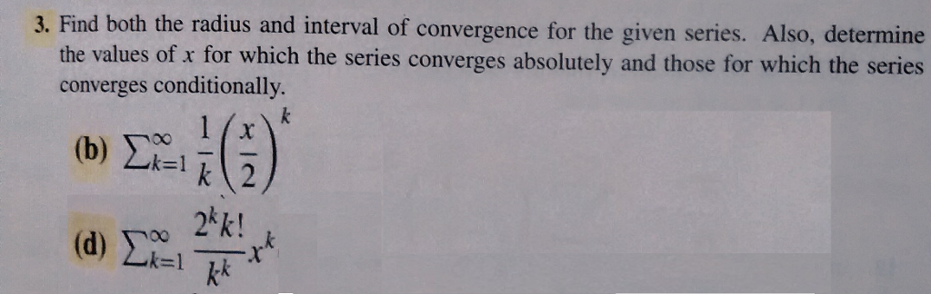 Solved 3. Find bot h the radius and interval of convergence | Chegg.com