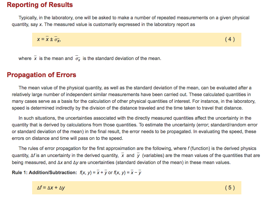 Solved An important part of each lab experiment is error | Chegg.com