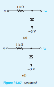 Solved 4.87 Sketch the transfer characteristic vo versus v, | Chegg.com