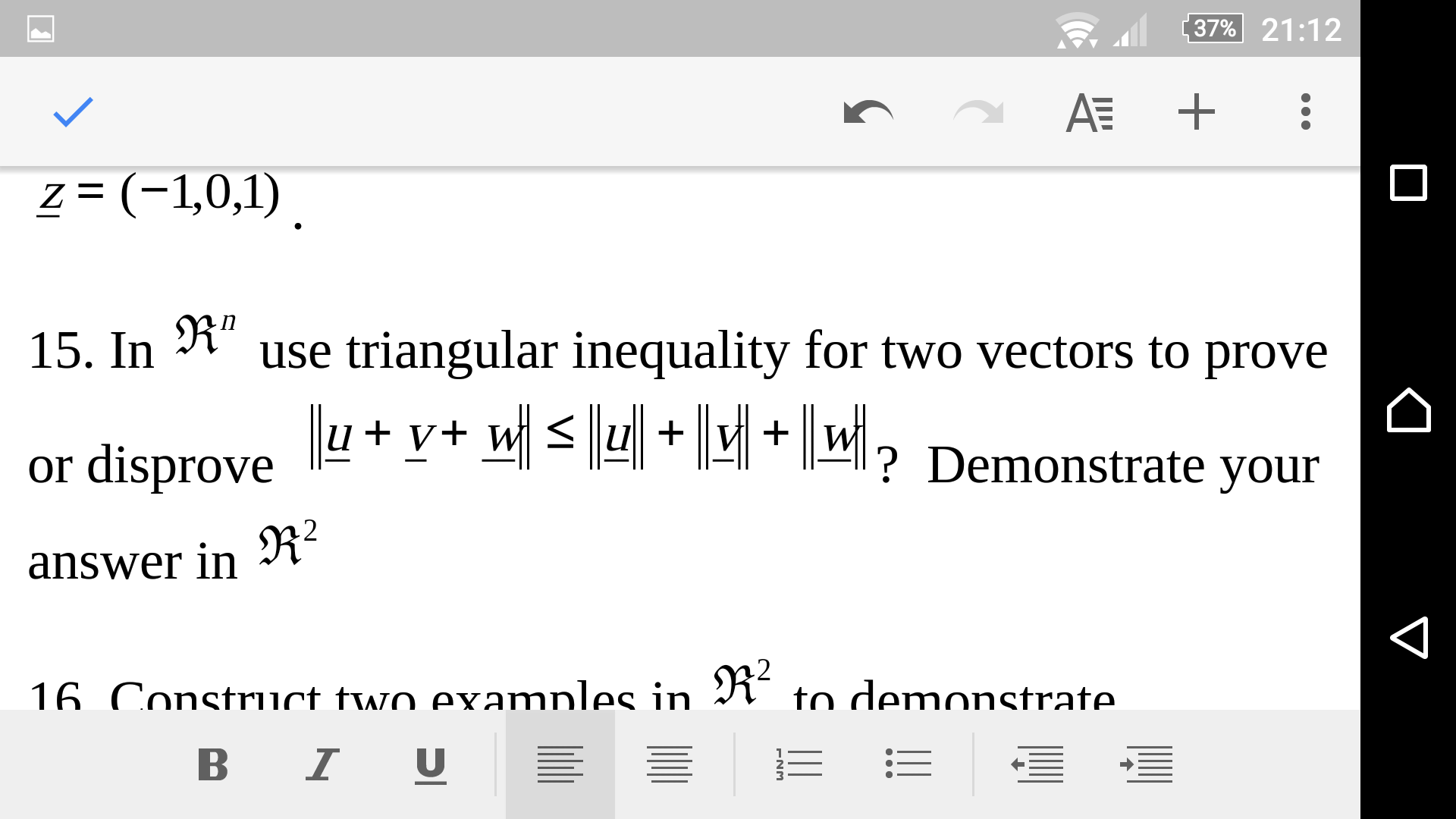 Solved In use triangular inequality for two vectors to | Chegg.com