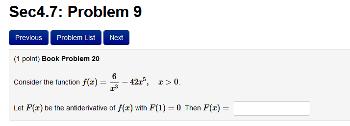 Solved Sec4.7: Problem 9 PreviouS Problem List Next (1 | Chegg.com