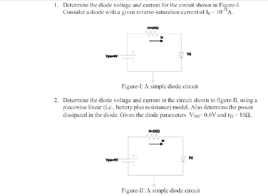 Solved Determine The Diode Voltage And Current For The