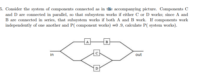 Solved 5. Consider the system of components connected as in | Chegg.com
