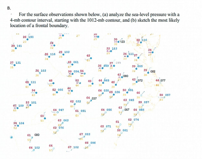Solved For the surface observations shown below, (a) analyze | Chegg.com