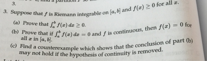 Solved Suppose that f is Riemann integrable on [a, b] and | Chegg.com