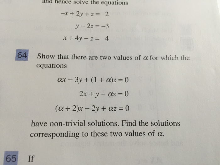 Solved and hence solve the equations x 2y z y 2z x y z 64 | Chegg.com