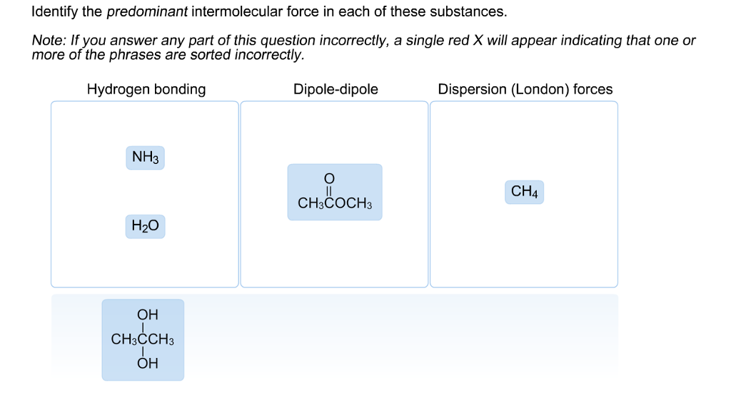 Solved Identify the predominant intermolecular force in each | Chegg.com Solved Identify the predominant intermolecular force in each | Chegg.com