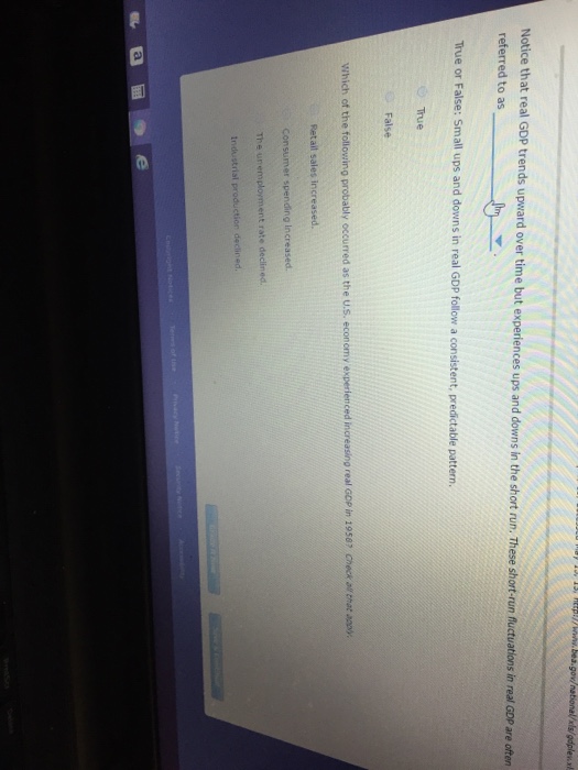 Solved Notice that real GDP trends upward over time but | Chegg.com