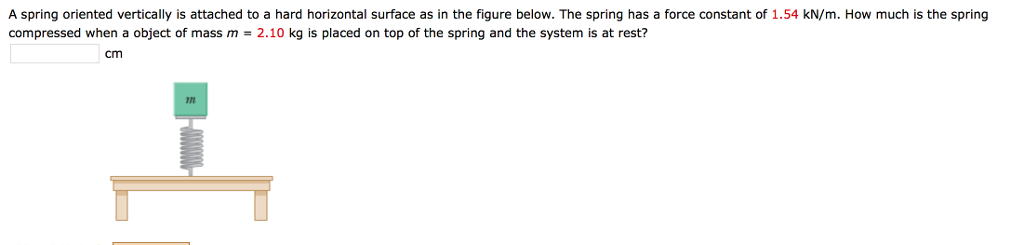 Solved A spring oriented vertically is attached to a hard | Chegg.com