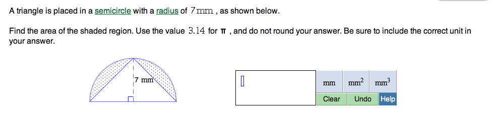 Solved A triangle is placed in a semicircle with a radius of | Chegg.com