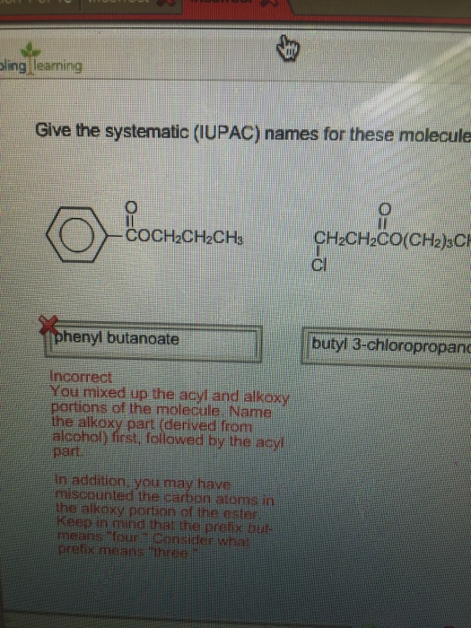 Solved Give the systematic (IUPAC) names for these molecule | Chegg.com