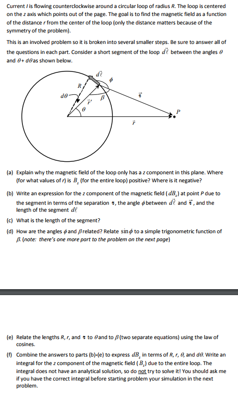Current is flowing counterclockwise around a circular | Chegg.com
