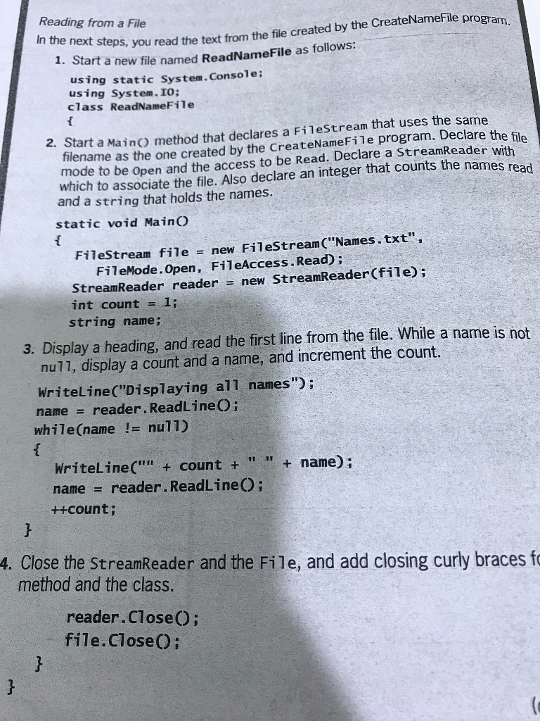 Solved CHAPTER 14 Files and Streams TWO TRUTHS & A LIE ting | Chegg.com