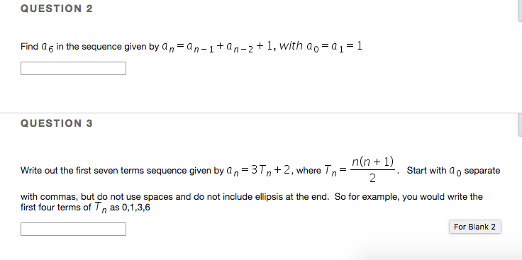Solved QUESTION 2 Find a6ǐn the sequence given by | Chegg.com