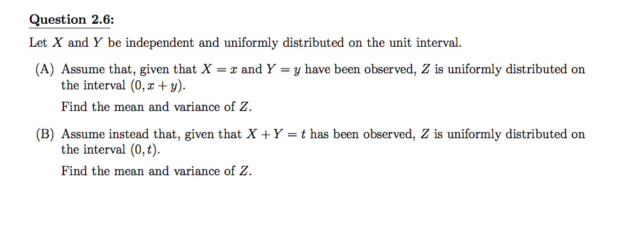 Solved Let X and Y be independent and uniformly distributed | Chegg.com