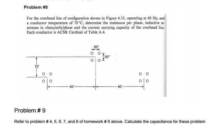 Solved For the overhead line of configuration shown in | Chegg.com