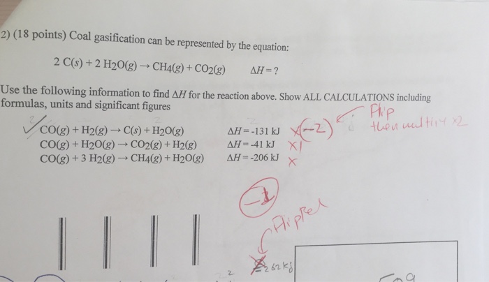 Solved Coal gasification can be represented by the equation: | Chegg.com