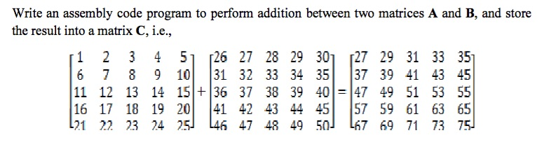 Solved Add A Matrix Using Mips Assembly Language Please 