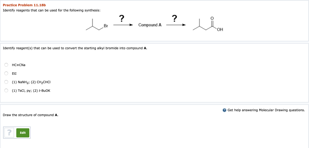 Solved Practice Problem 11.18b Identify reagents that can be | Chegg.com