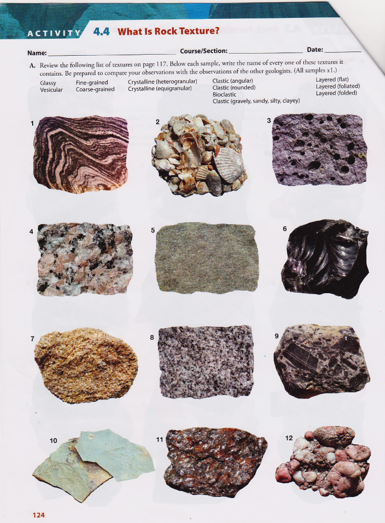 Solved TIVITY 4.5 Rocks and the Rock Cycle Model Name: | Chegg.com