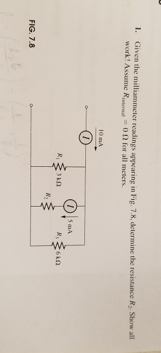 Solved Given the milliammeter readings appearing in Fig. | Chegg.com