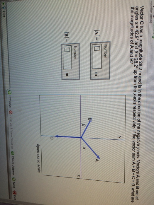 Solved Vector C has a magnitude 28.2 m and is in the | Chegg.com