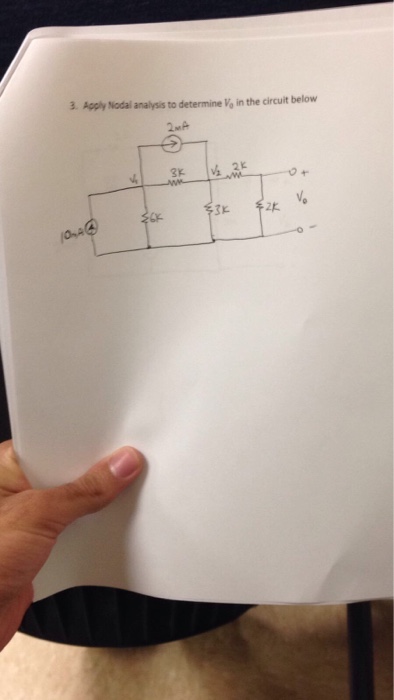 Solved 3 Apply Nodal analysis to determine in the circuit | Chegg.com