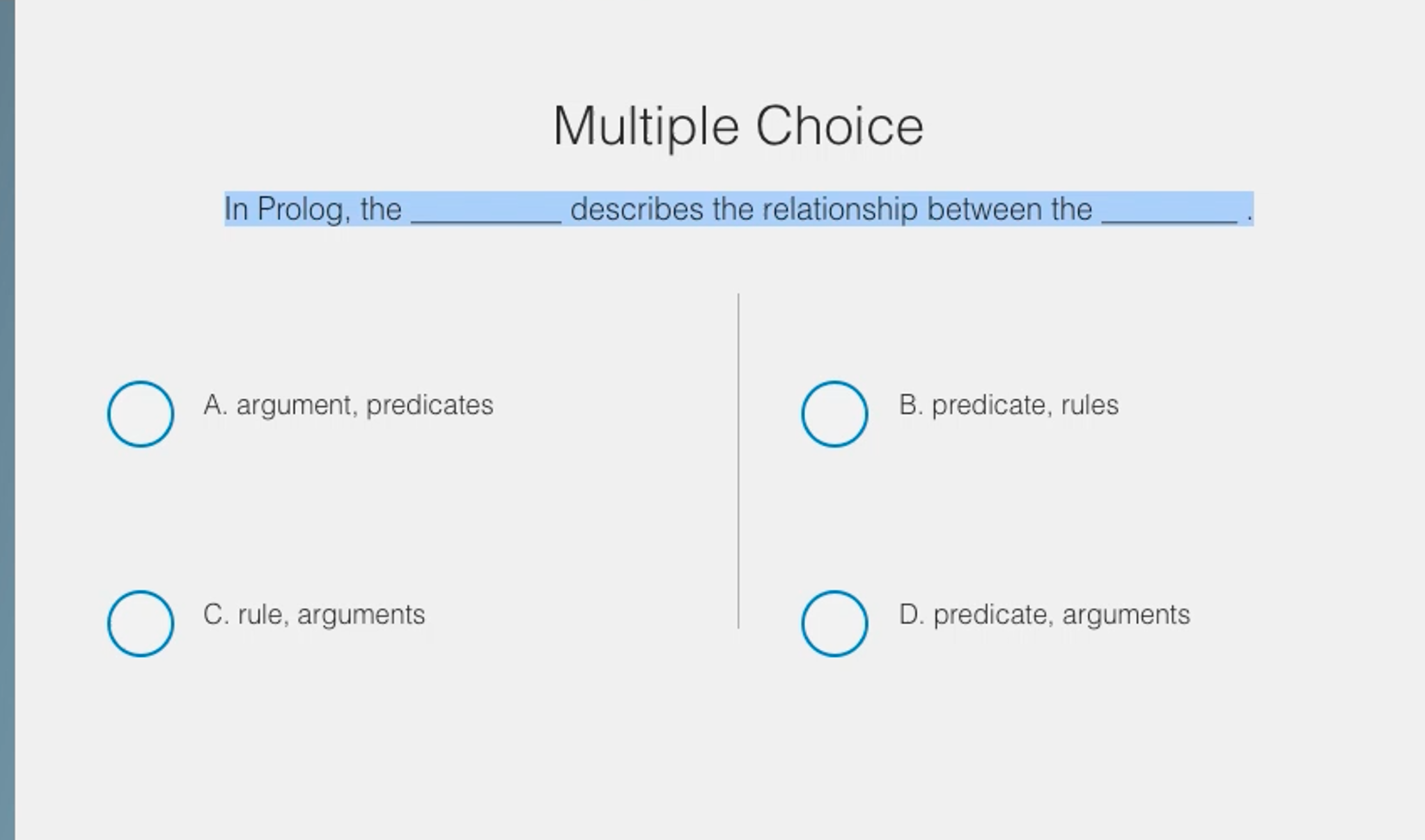 Solved In Prolog, the describes the relationship between | Chegg.com