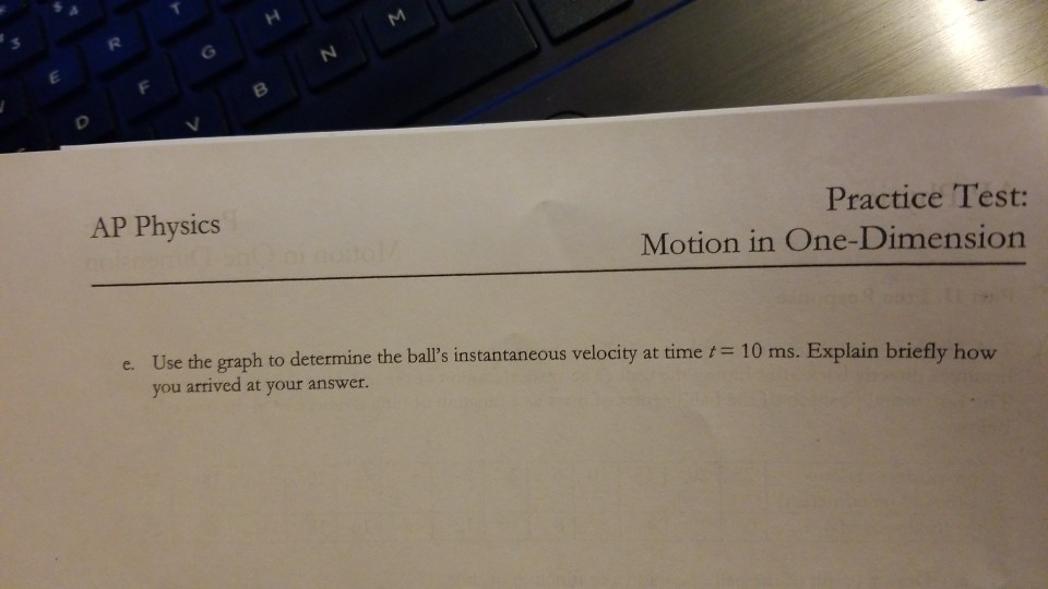 Solved AP Physics Practice Test: Motion in One-Dimension | Chegg.com