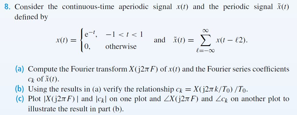Solved 8 Consider The Continuous Time Aperiodic Signal X I