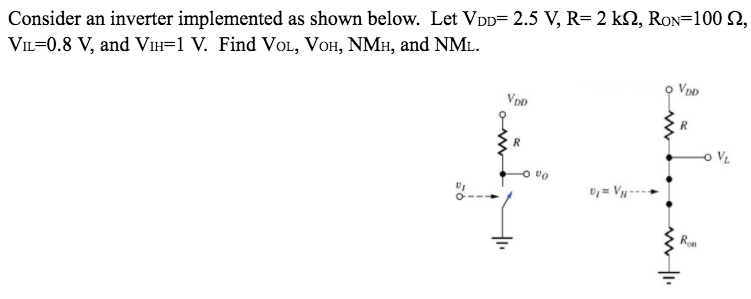 Solved Consider an inverter implemented as shown below. Let | Chegg.com