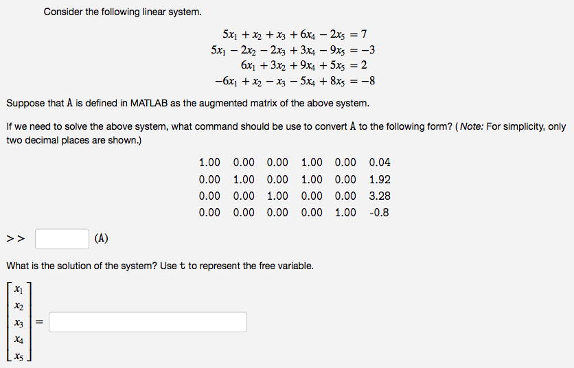 Solved Consider the following linear system. 5x1+x2 +x3 | Chegg.com