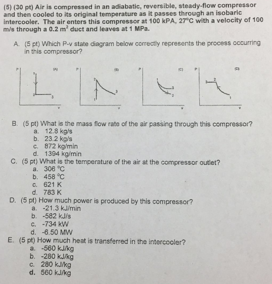 Solved Air is compressed in an adiabatic, reversible, | Chegg.com Solved Air is compressed in an adiabatic, reversible, | Chegg.com