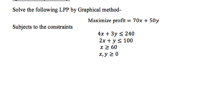 Solved Solve the following LPP by Graphical method Maximize | Chegg.com