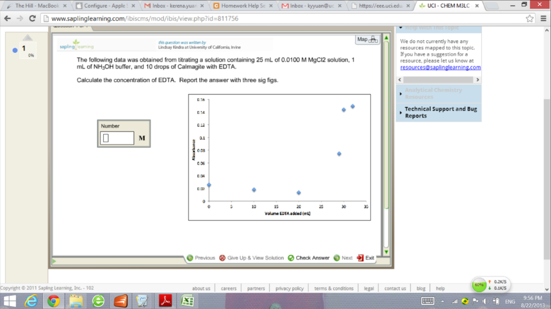 Solved What is the concentration of EDTA? | Chegg.com