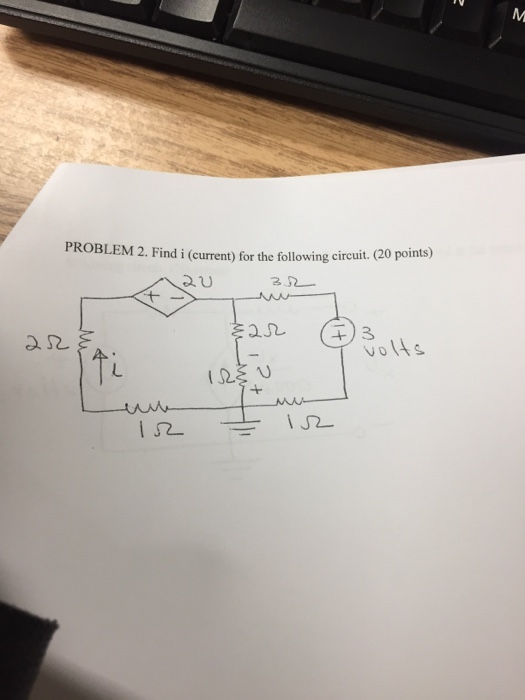 Solved Find i (current) for the following circuit. | Chegg.com
